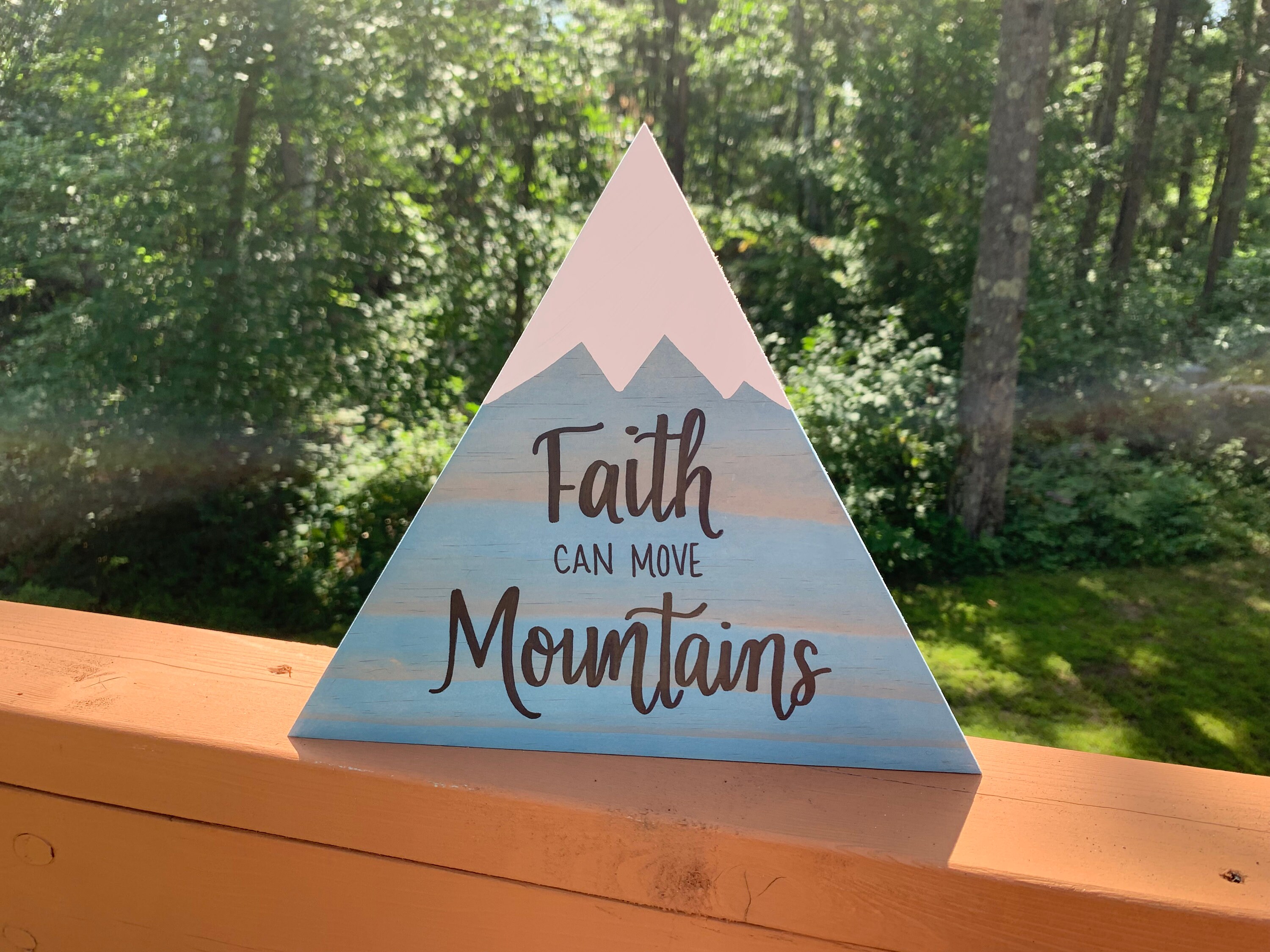 Faith Can Move Mountains Hand Lettered Wood Mountain Sign Gift | Etsy