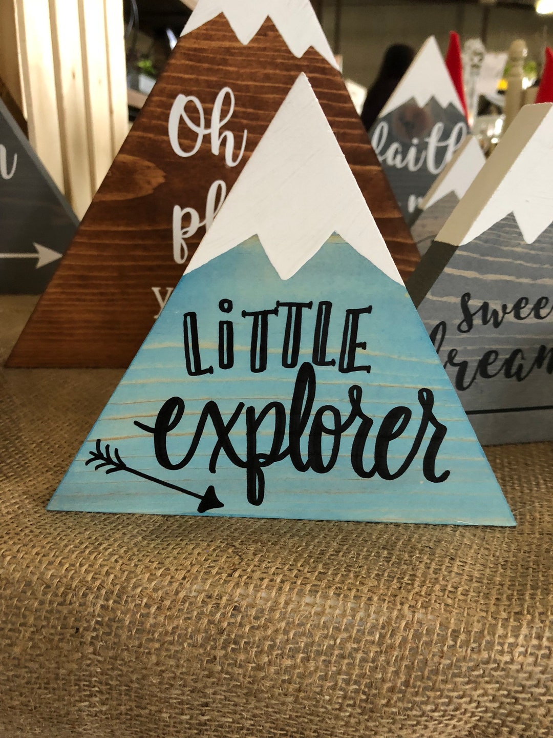 Little Explorer Mountain Sign: Hand Lettered Nursery Decor - Etsy