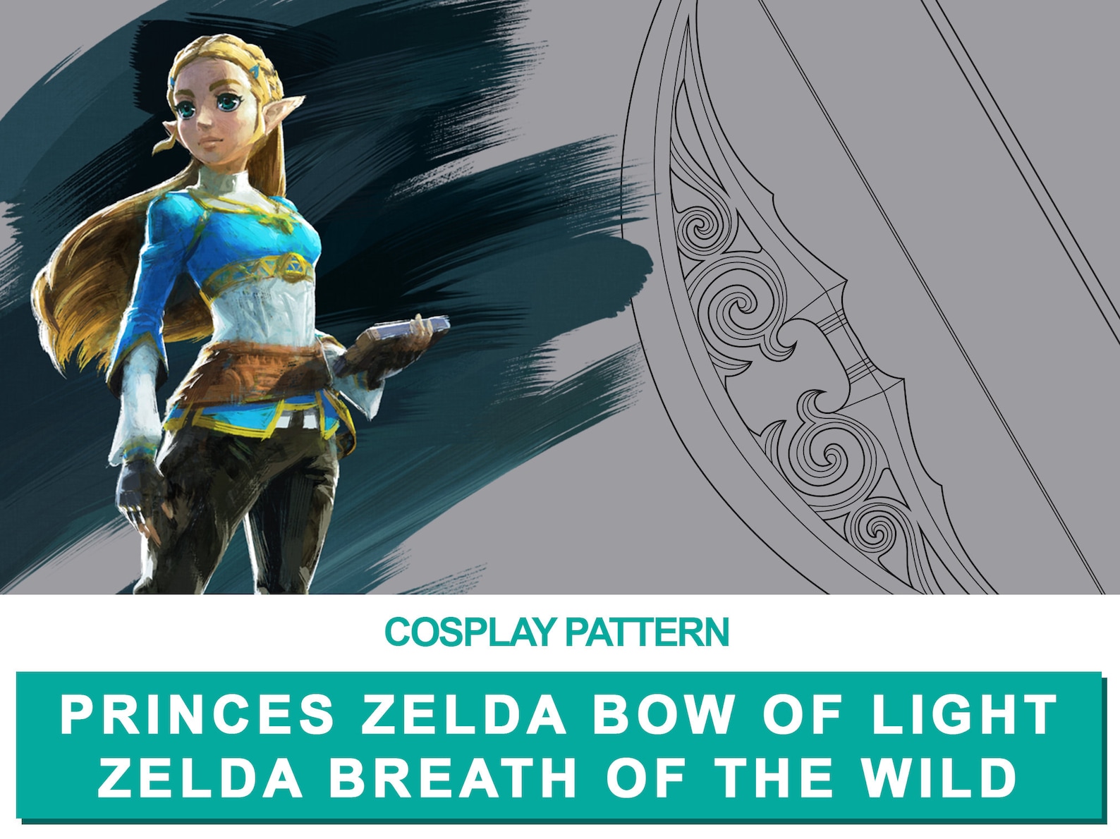 BOTW: Bow of Light - Cosplay PDF Vector Pattern | the Legend of Zelda ...