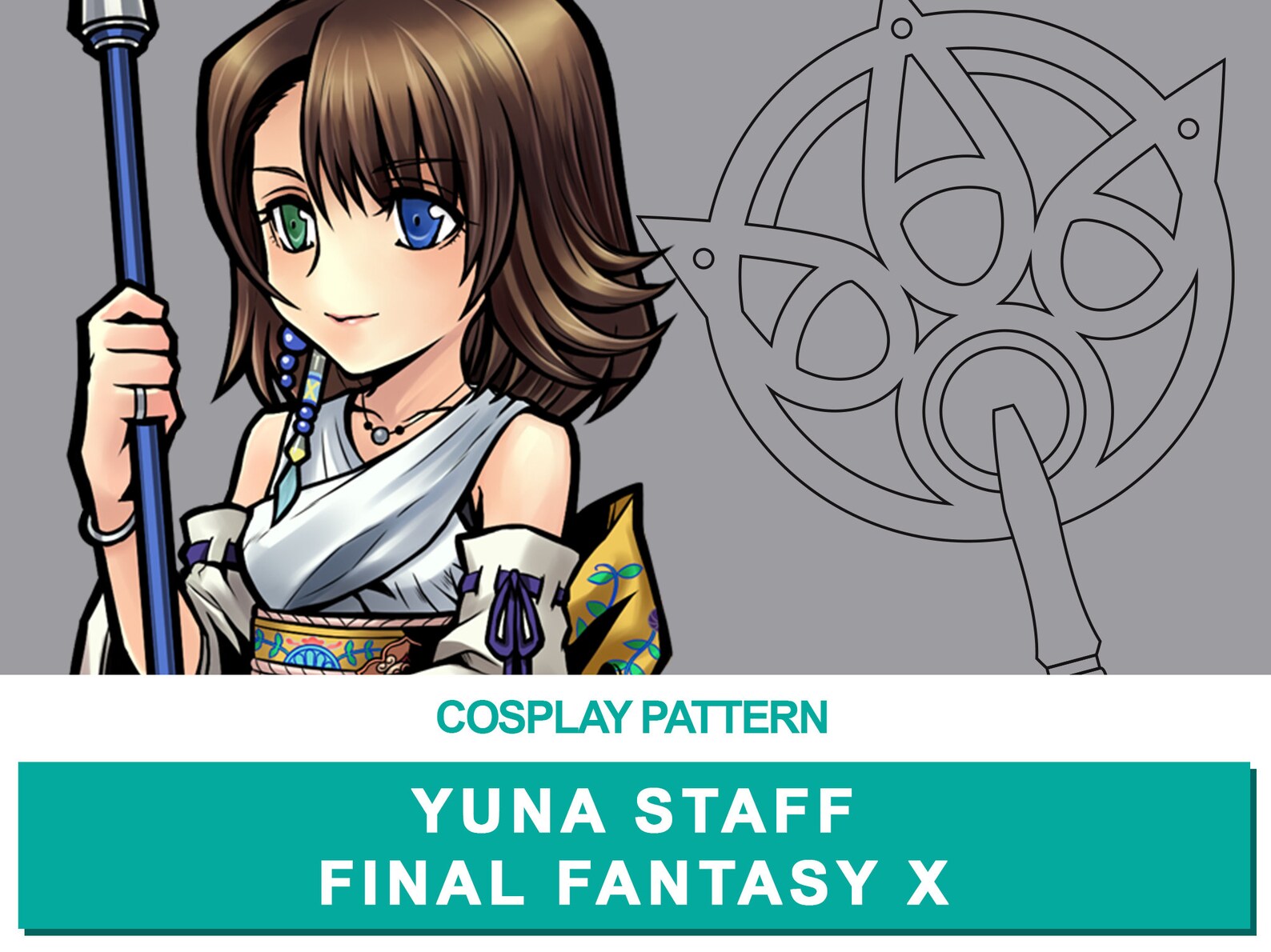 Yuna Staff - Cosplay PDF Vector Pattern | Final Fantasy X Game - Etsy