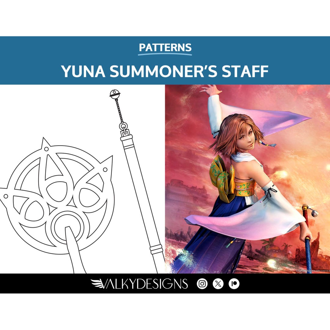 Yuna Staff - Cosplay PDF Vector Pattern | Final Fantasy X Game - Etsy UK