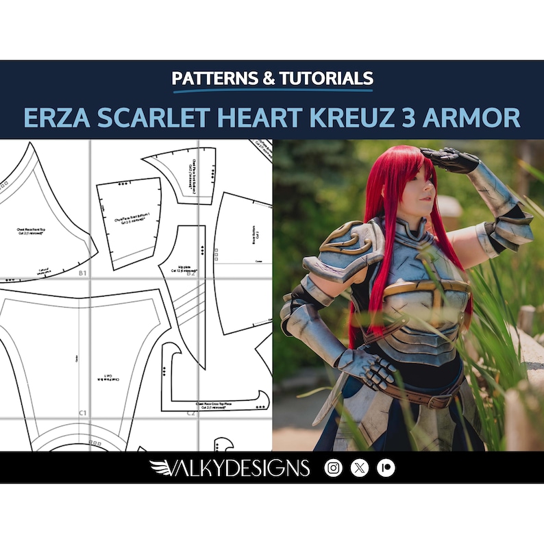 Patterns & Tutorials | Erza Scarlet Heart Kreuz 3 Armor - Etsy