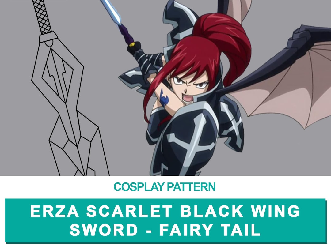 Erza Scarlet: Black Wing Sword - Cosplay PDF Vector Pattern | Fairy ...