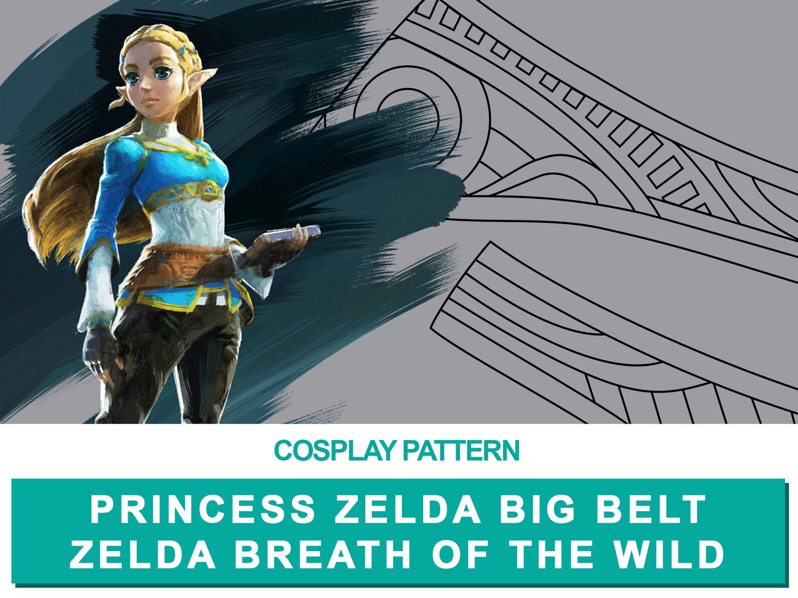 Zelda Belt Cosplay PDF Vector Pattern Zelda BOTW Game | Etsy