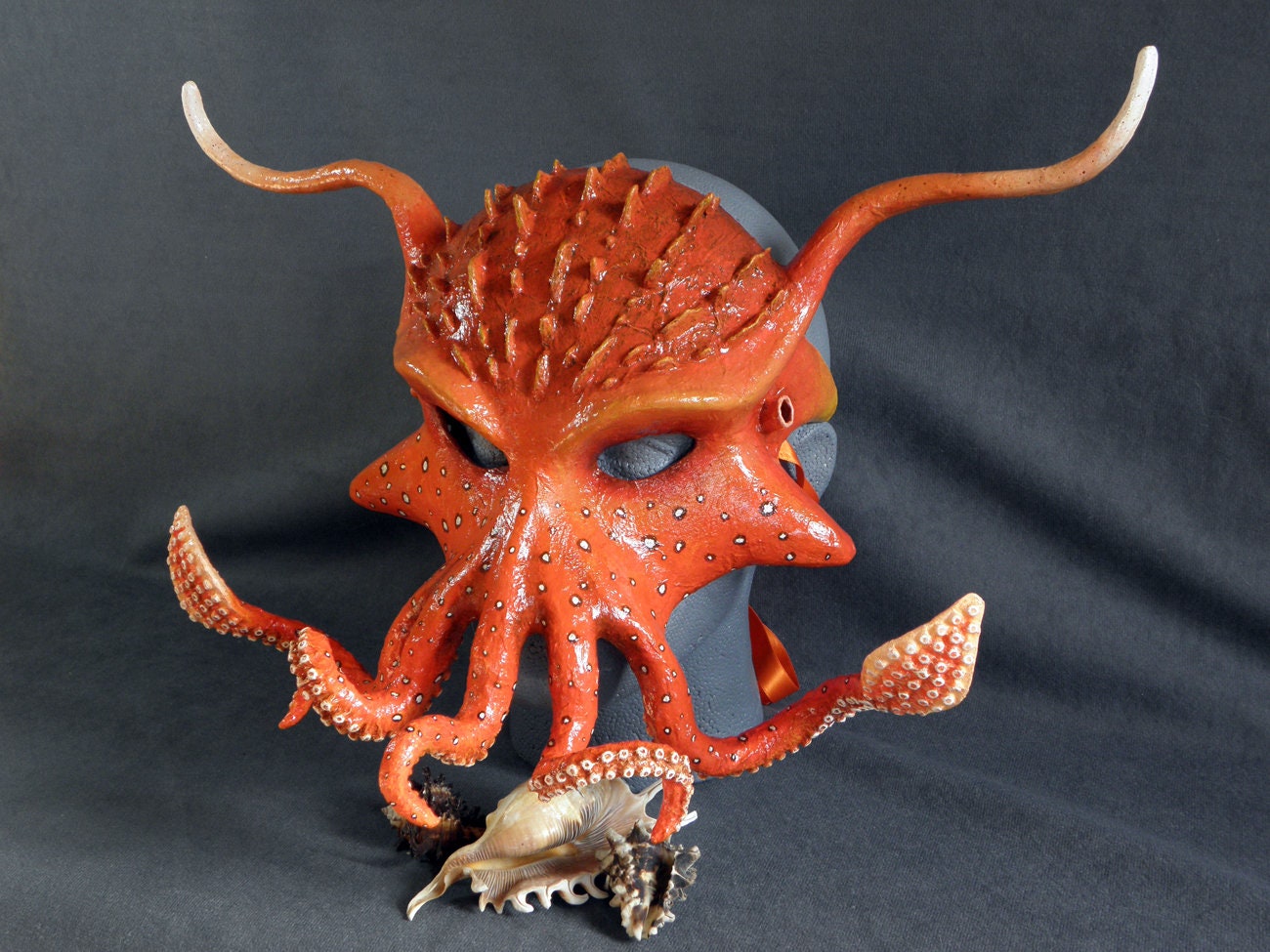 Orange Octupus Creature Masquerade Mask - Etsy