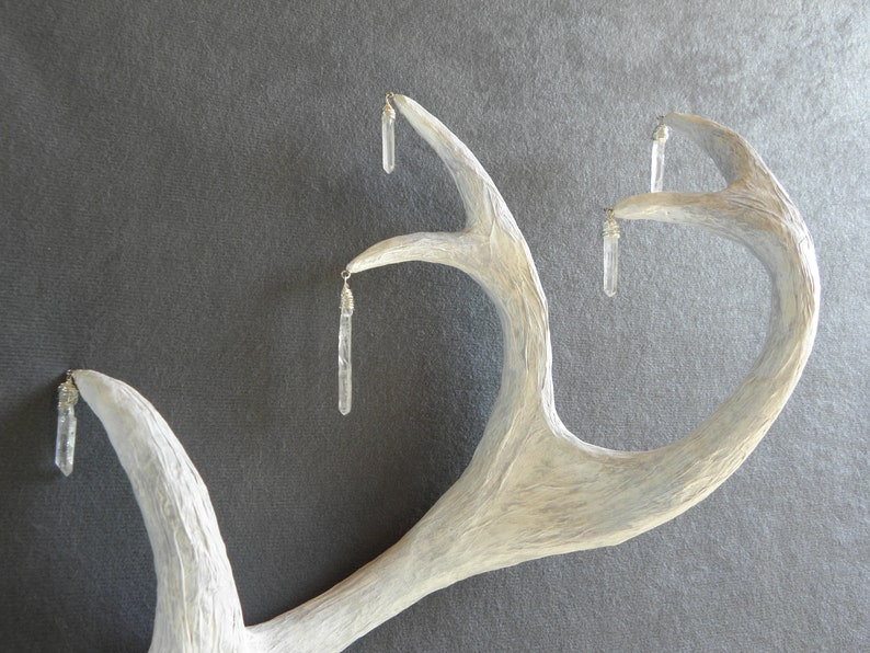 White Winter Hart Masquerade Mask, Fantasy Stag Mask - Etsy
