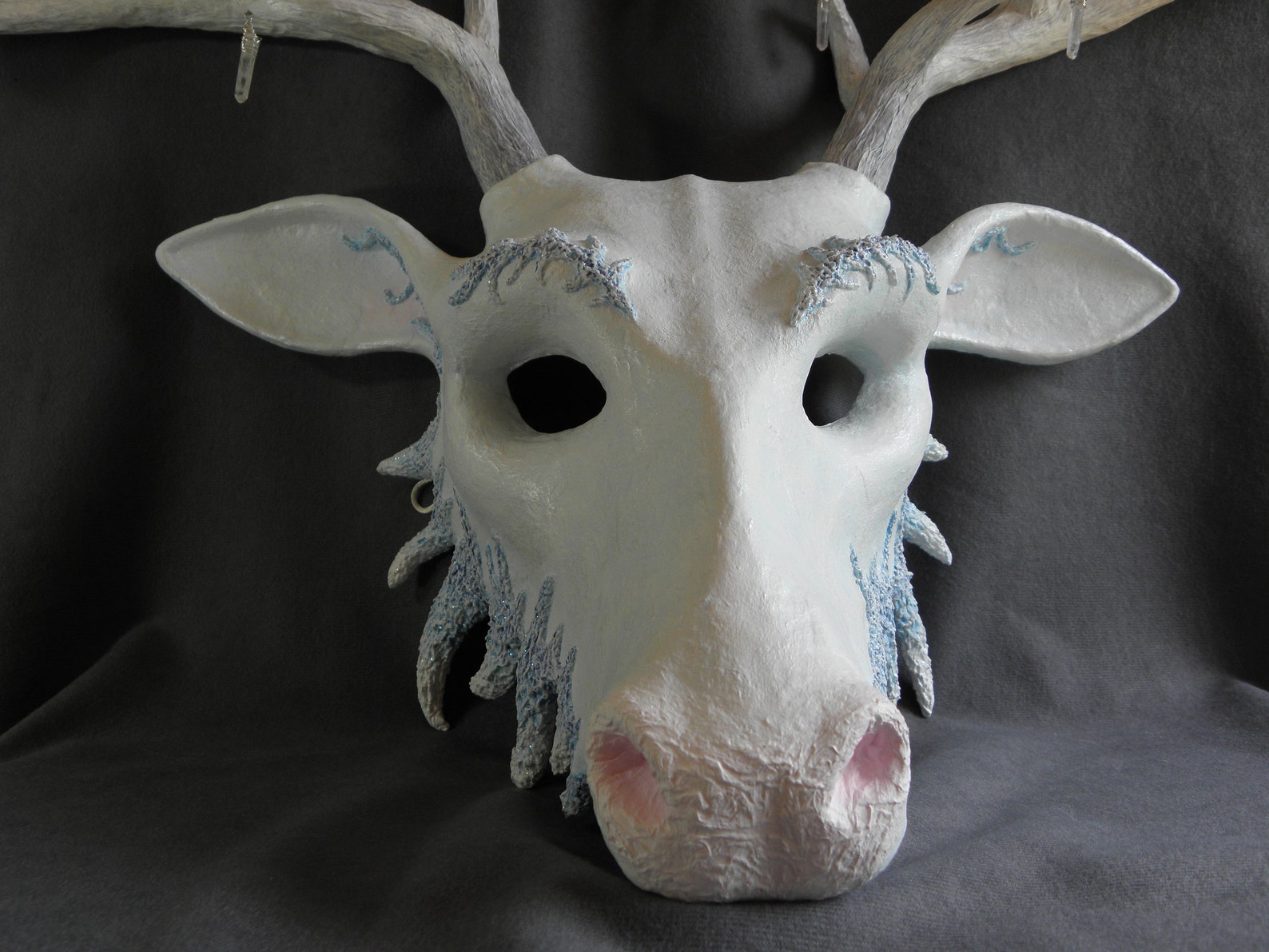 White Winter Hart Masquerade Mask Fantasy Stag Mask - Etsy
