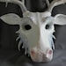 White Winter Hart Masquerade Mask, Fantasy Stag Mask - Etsy