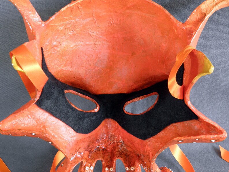 Orange Octupus Creature Masquerade Mask - Etsy