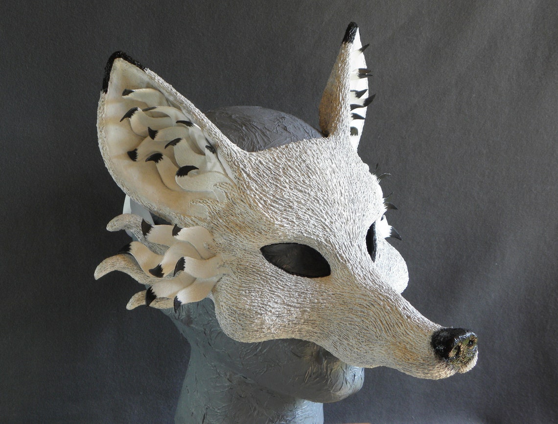 White Arctic Fox Masquerade Mask - Etsy