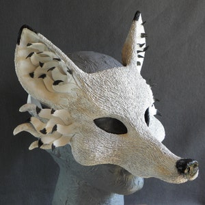 White Arctic Fox Masquerade Mask - Etsy