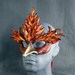 Tiny Firebird, Phoenix Red and Orange Masquerade Mask With Sparkling ...