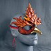 Tiny Firebird, Phoenix Red and Orange Masquerade Mask With Sparkling ...