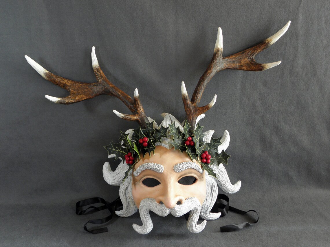 The Holly King Masquerade Mask - Etsy
