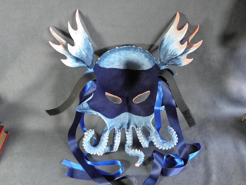 Octopus Mask , Blue Mythical Sea Creature, Fantasy Sea Themed ...