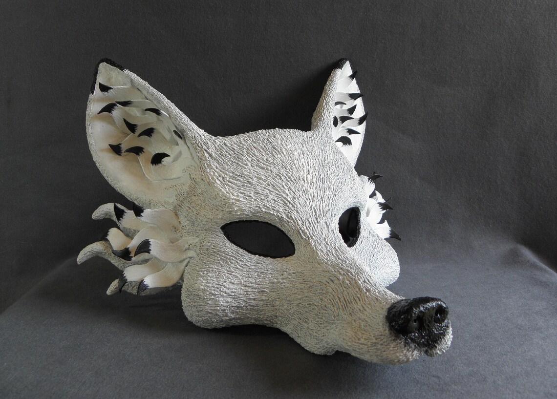 White Arctic Fox Masquerade Mask - Etsy