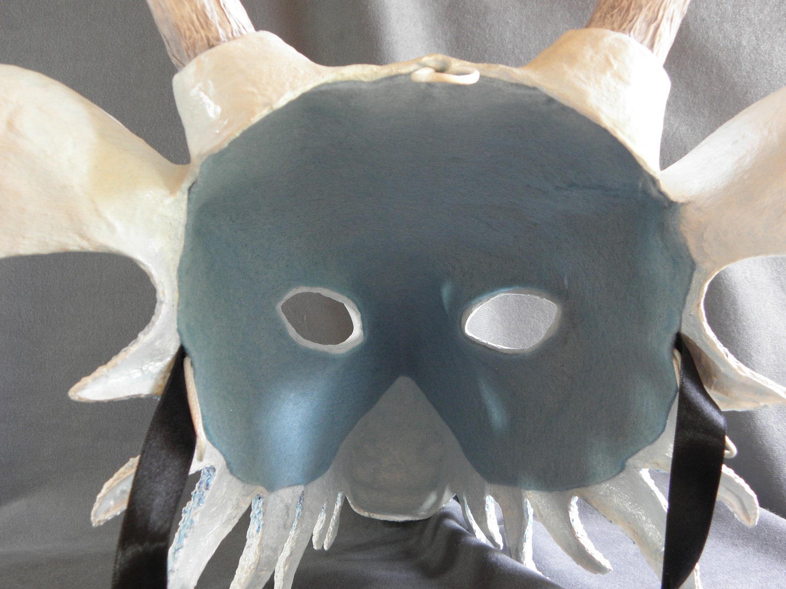 White Winter Hart Masquerade Mask, Fantasy Stag Mask - Etsy