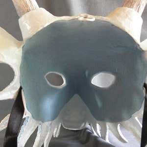 White Winter Hart Masquerade Mask, Fantasy Stag Mask - Etsy