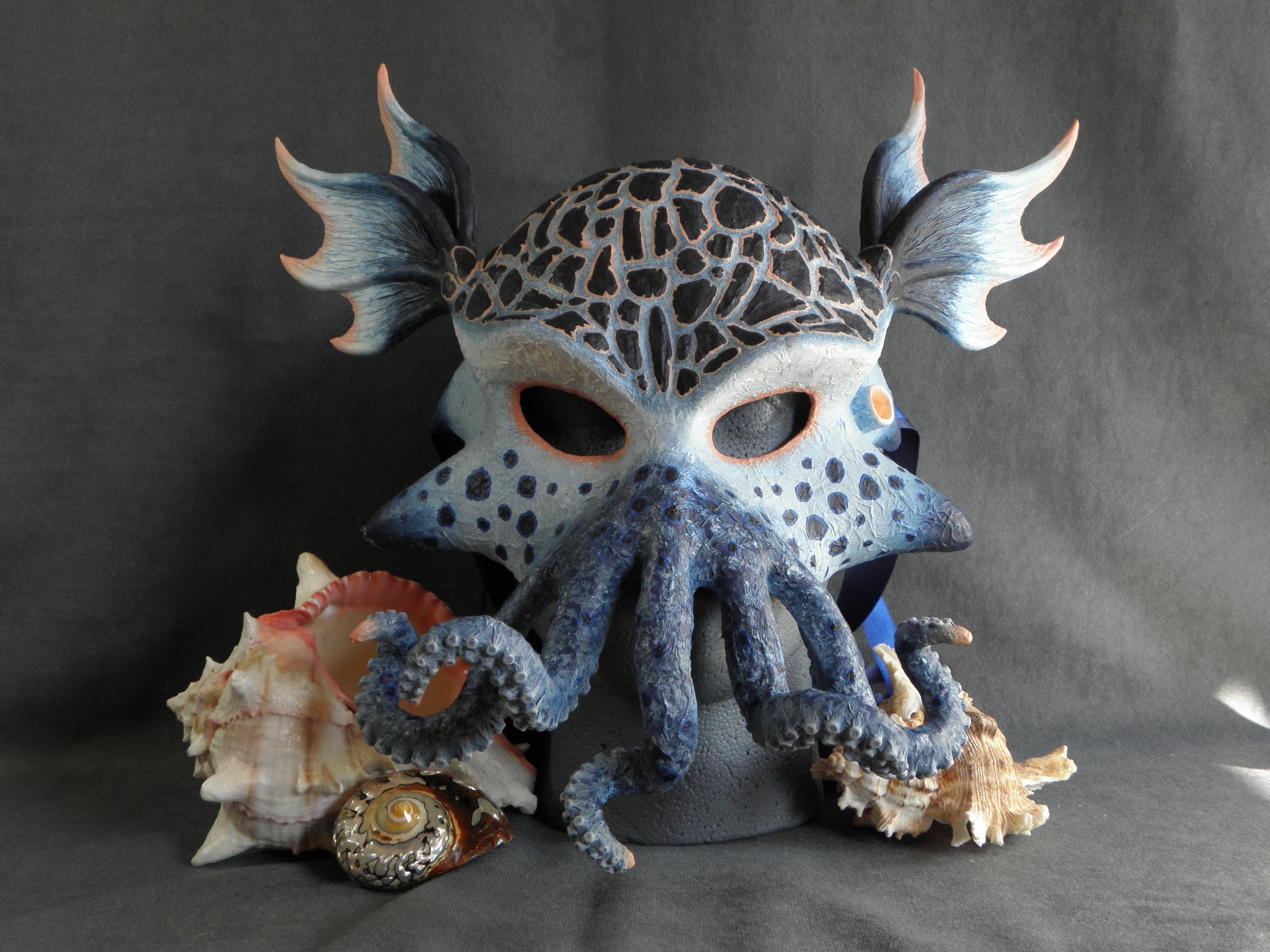 Octopus Mask , Blue Mythical Sea Creature, Fantasy Sea Themed ...