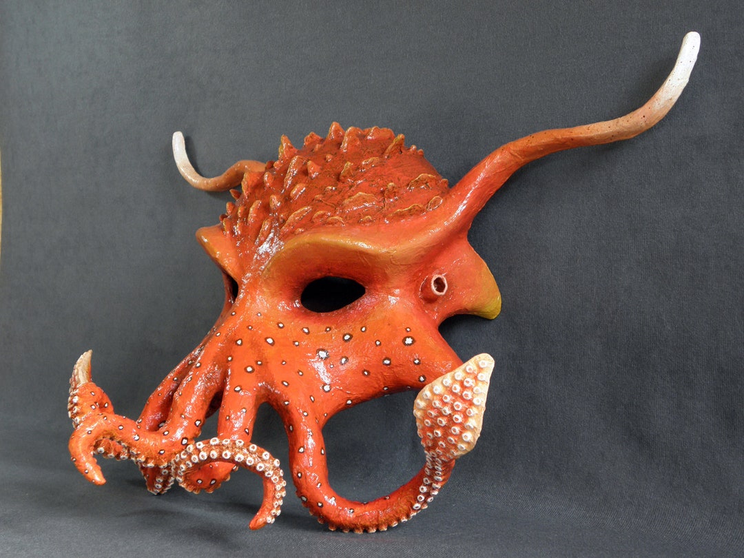 Orange Octupus Creature Masquerade Mask - Etsy