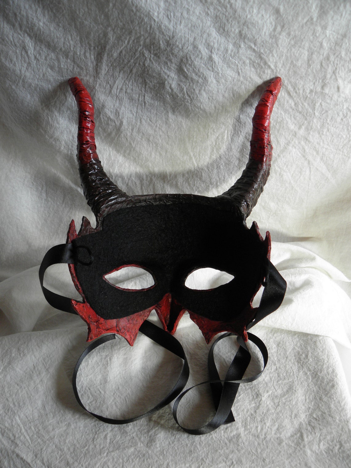 Satan Masquerade Mask Devil Costume Mask Demon Horned - Etsy