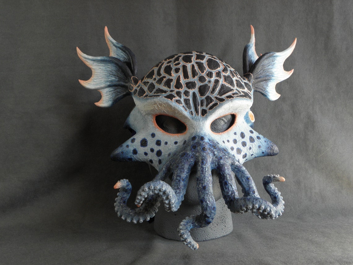 Octopus Mask , Blue Mythical Sea Creature, Fantasy Sea Themed ...