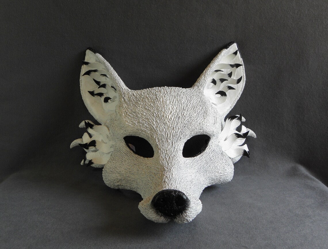 White Arctic Fox Masquerade Mask - Etsy
