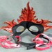Tiny Firebird, Phoenix Red and Orange Masquerade Mask With Sparkling ...