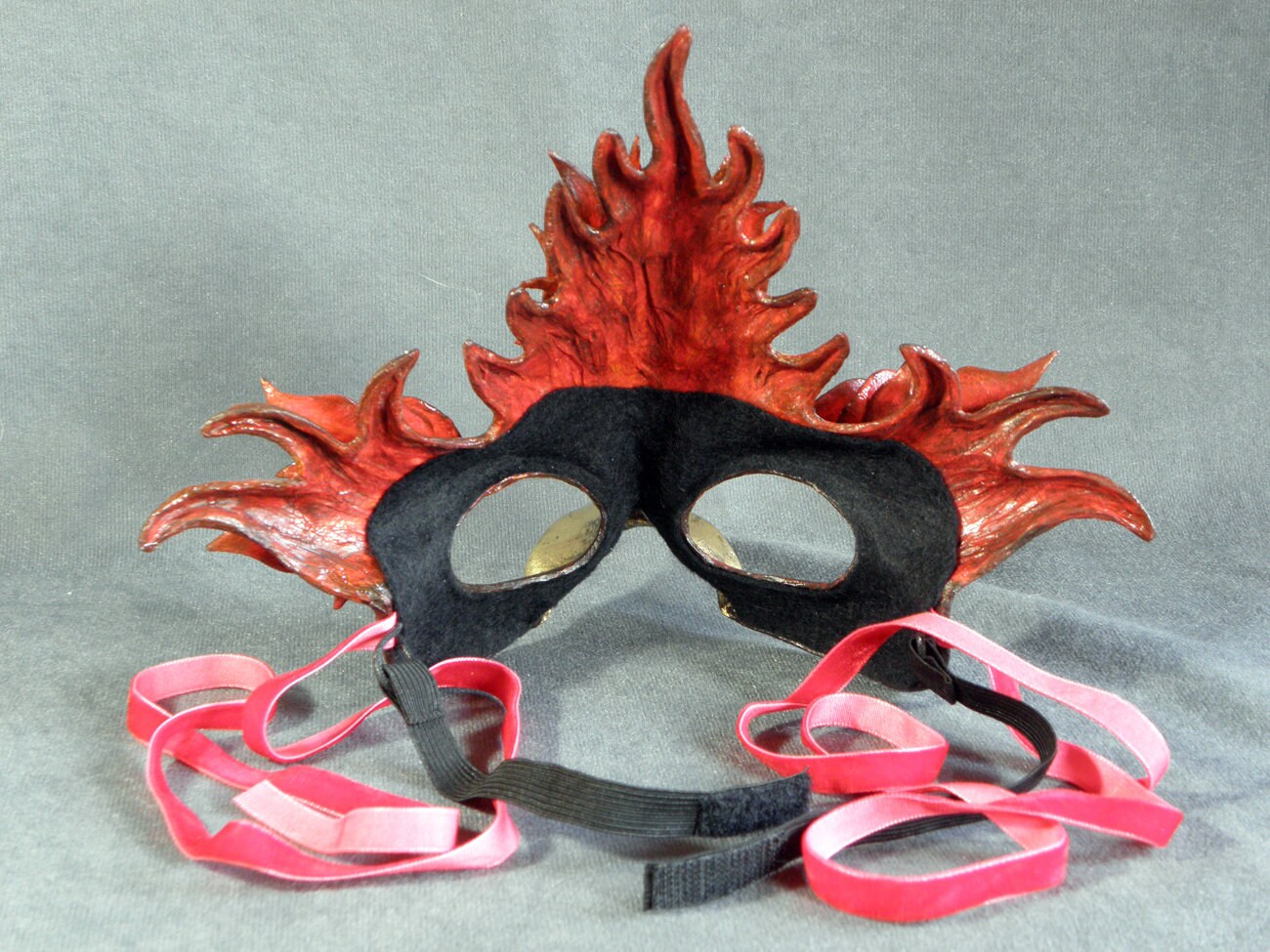 Tiny Firebird, Phoenix Red and Orange Masquerade Mask With Sparkling ...