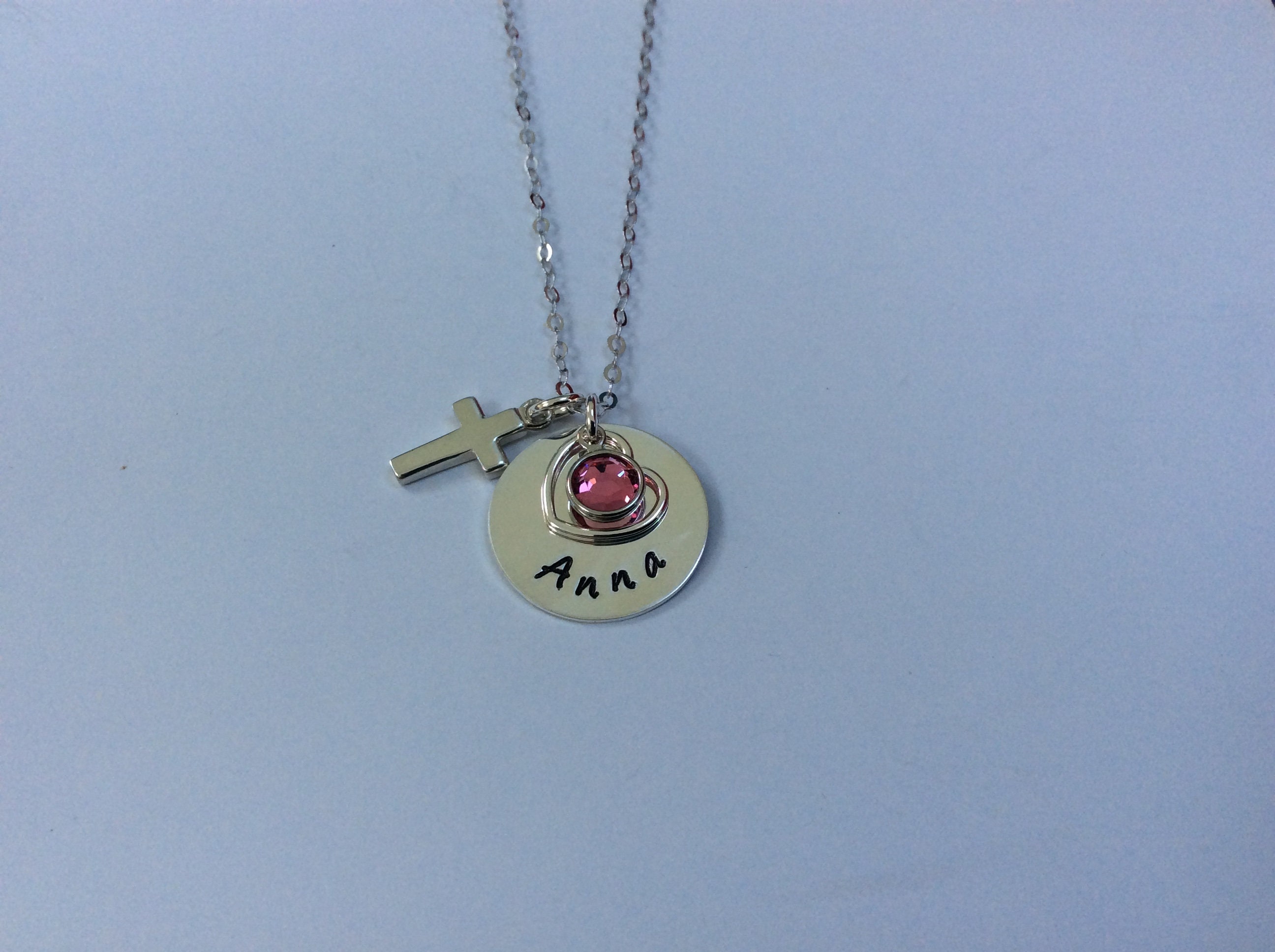 First Holy Communion Chain Cross Birthstone Holy Communion - Etsy