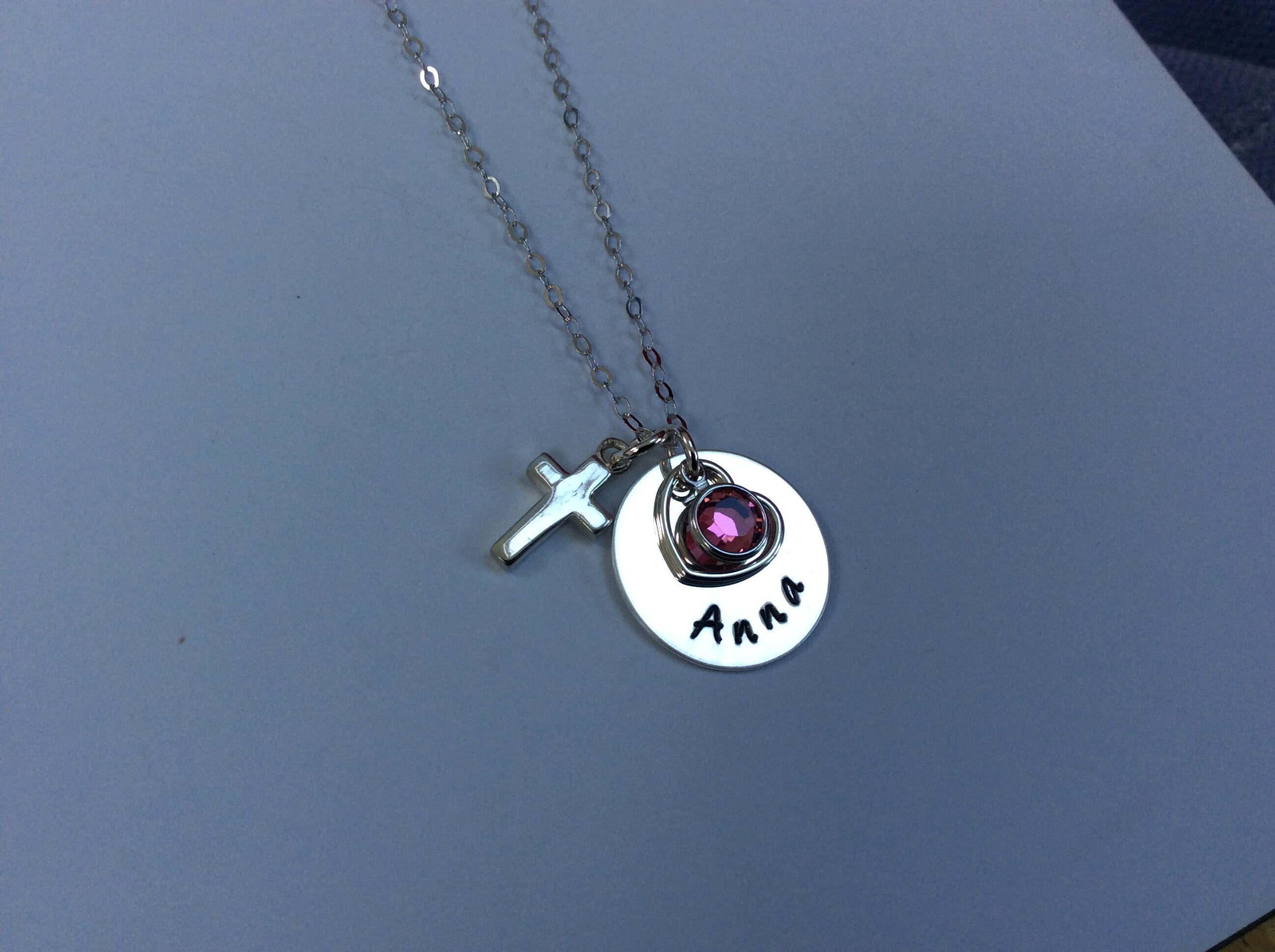 First Holy Communion Chain Cross Birthstone Holy Communion - Etsy