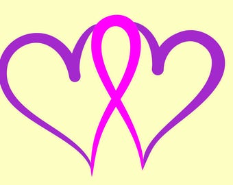 Heart ribbon svg | Etsy