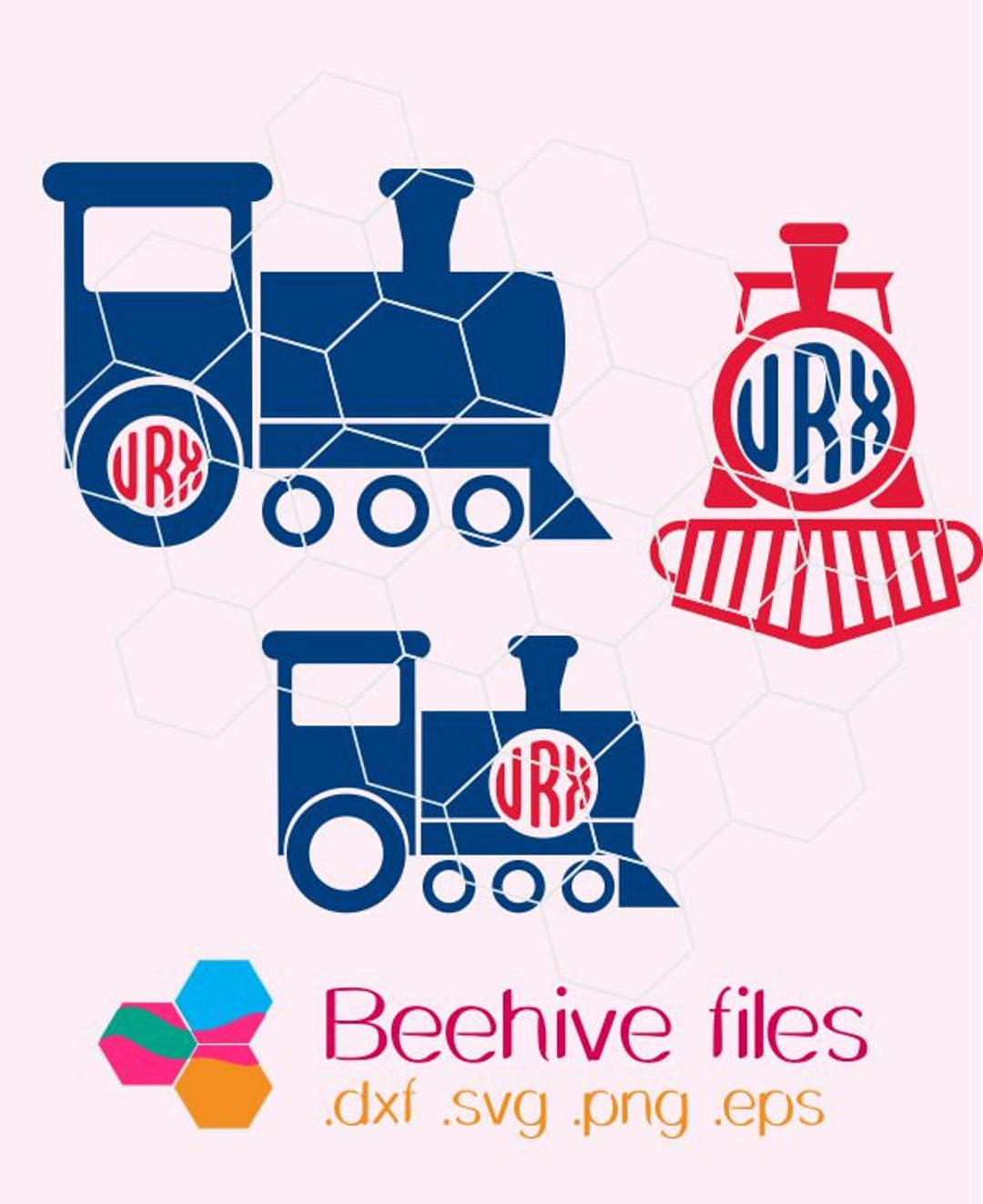 Train, Old Train, Monogram in Svg, Dxf, Png, Eps Format. Instant ...