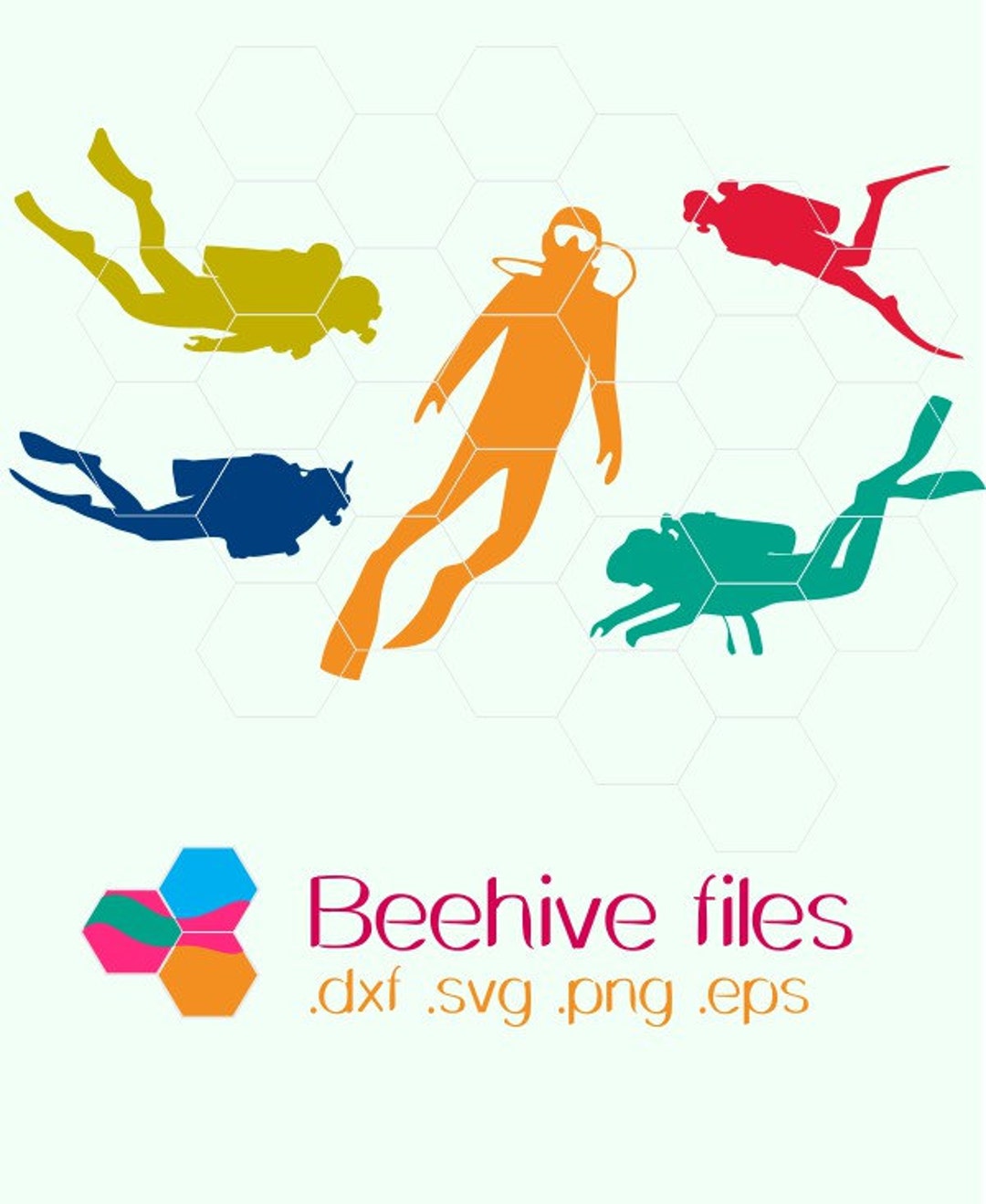 Diver, Diving Scuba Dive in Svg, Dxf, Png, Eps Format for Cricut Design ...