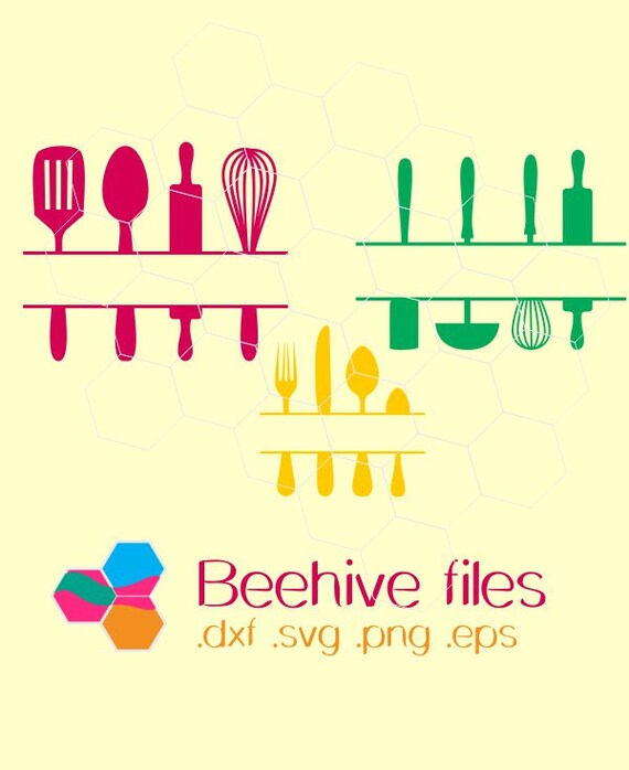Kitchen Utensils in Svg Dxf Pngformat. Instant Download for - Etsy