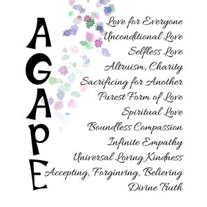 Agape Love Print, Valentines Day Gift, Divine Truth & Universal Love ...