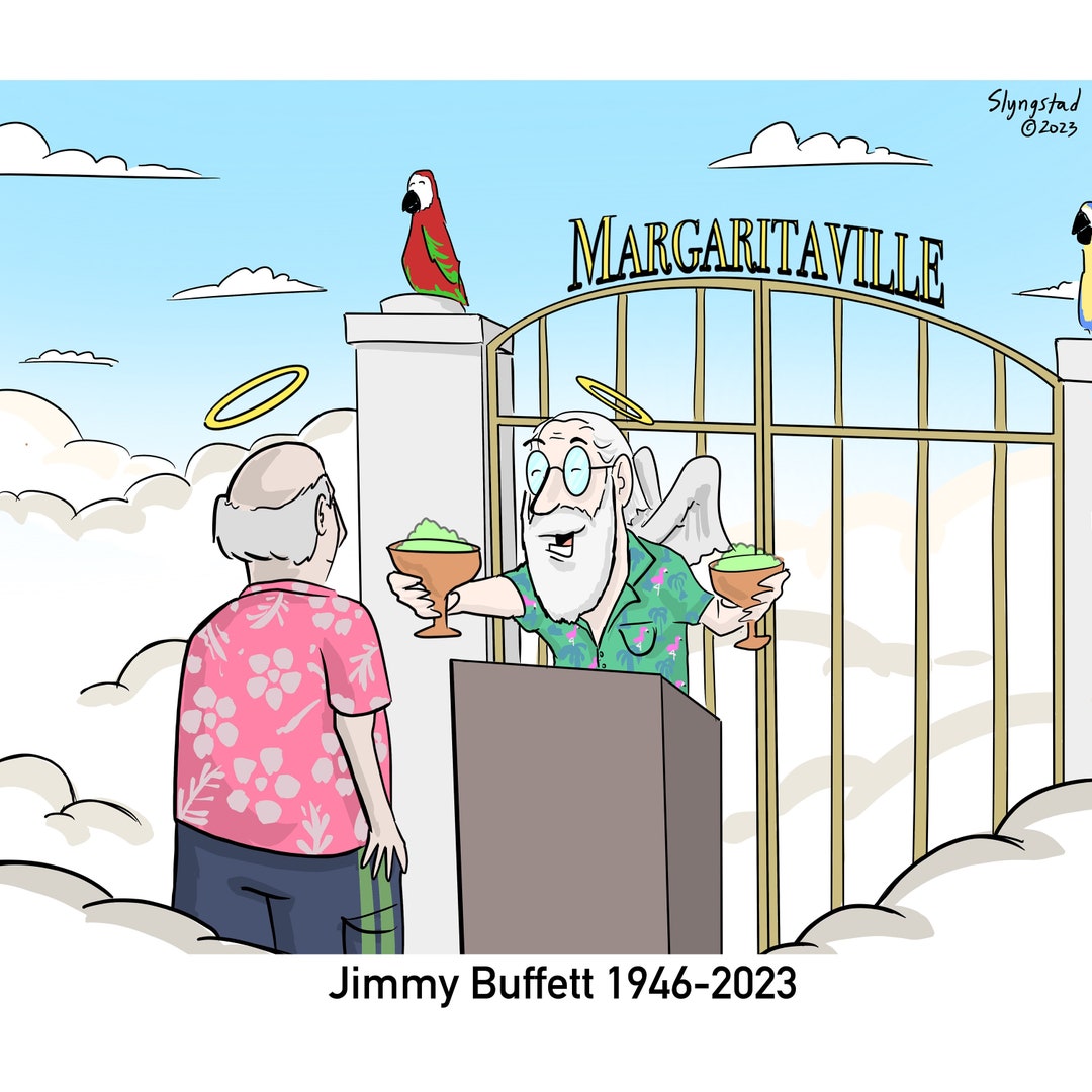 Jimmy Buffett Memorial Cartoon - Etsy