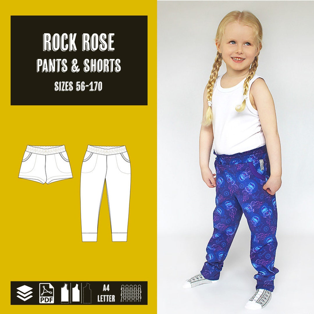 Rock Rose Pants and Shorts PDF Sewing Pattern, Instant Download ...