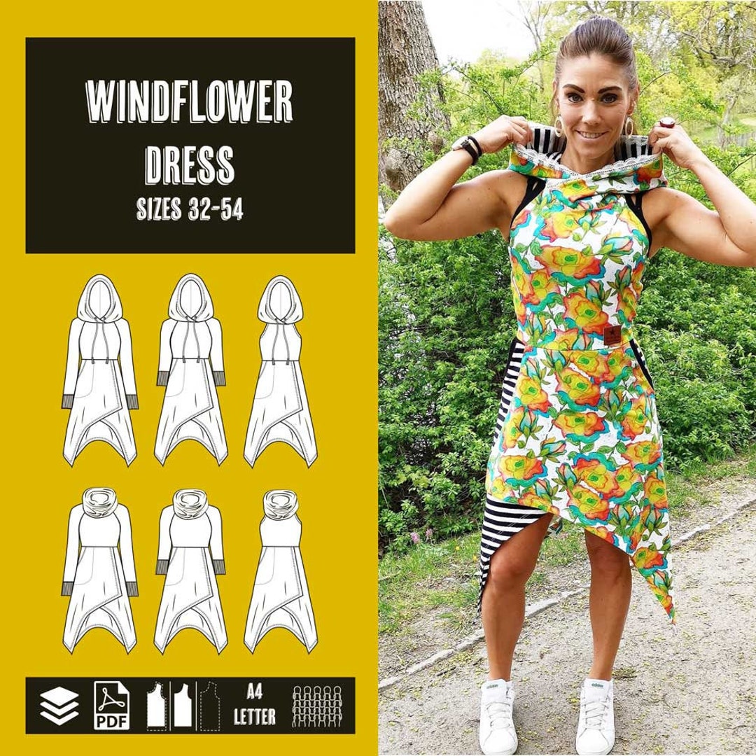 Windflower Dress Size 32-54 PDF Sewing Pattern, Instant Download ...