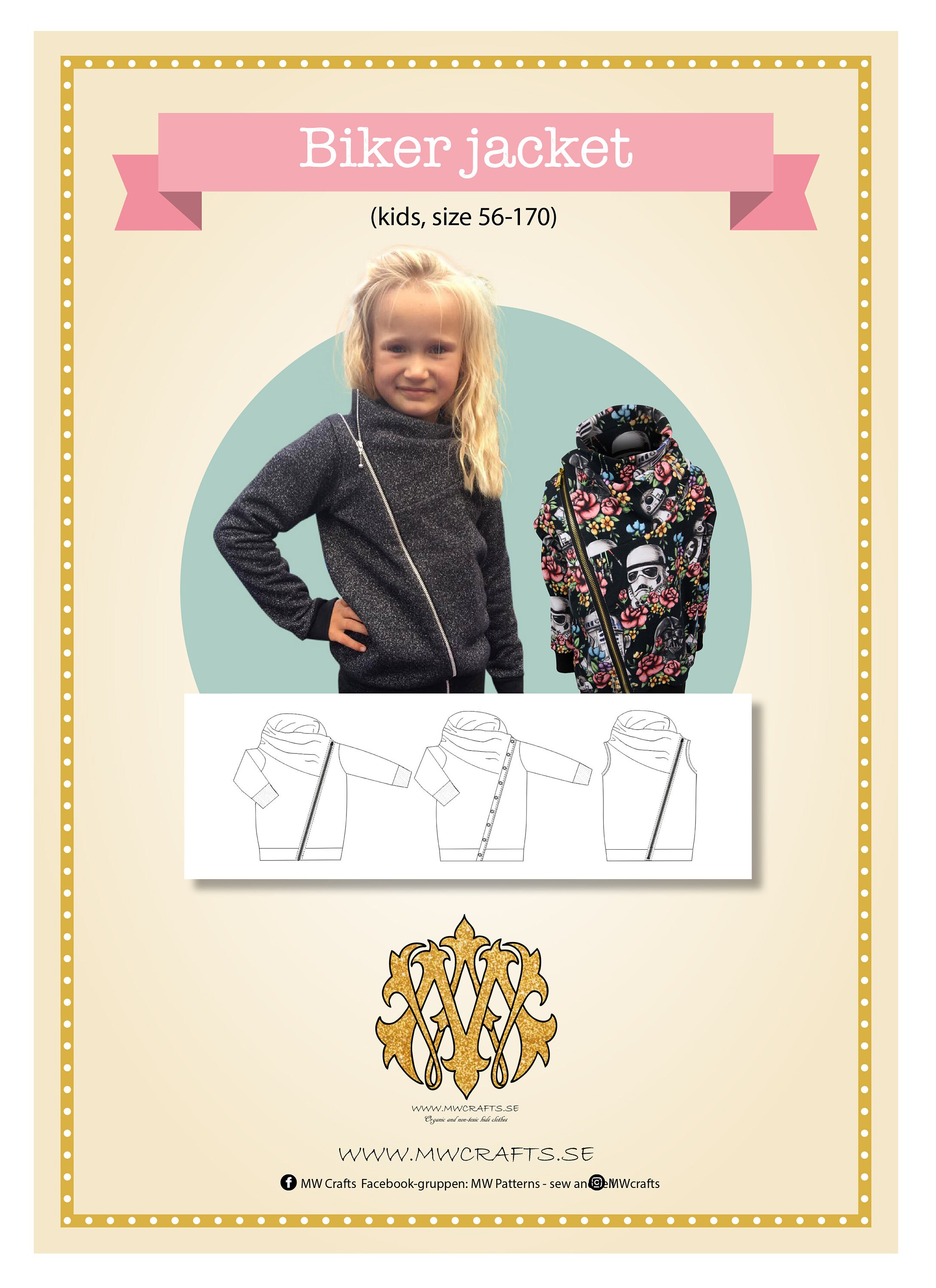 Biker jacket PDF sewing pattern instant download tutorial | Etsy