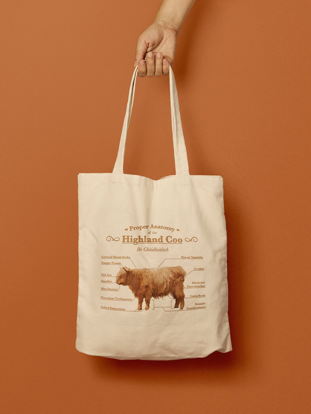 Proper Anatomy of a Highland Coo (cow), Scottish/doric Dialect Tote Bag ...