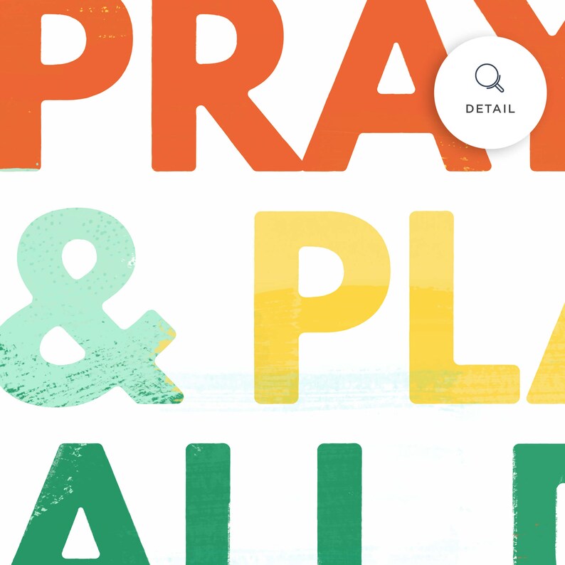 Pray and Play All Day Colorful Neutral Typographic Printable - Etsy