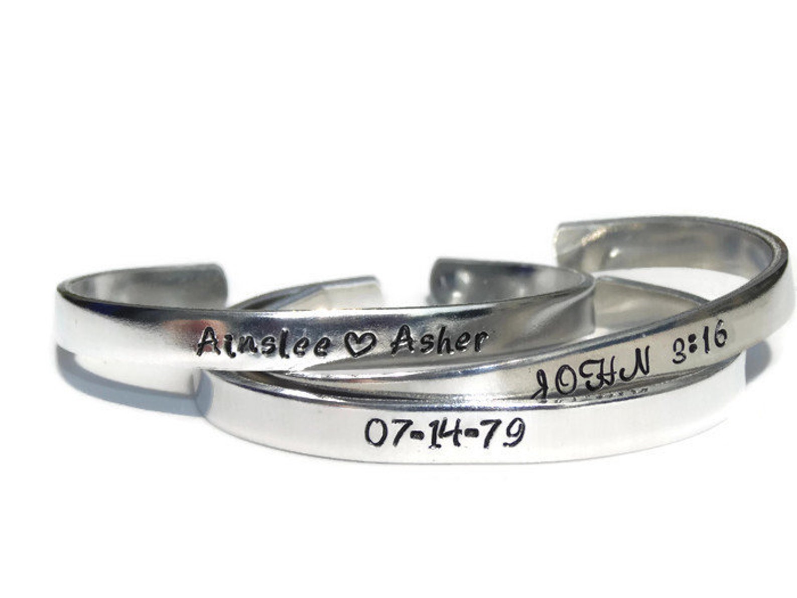 Custom Cuff Bracelet; Personalized Hand Stamped Aluminum Expandable ...