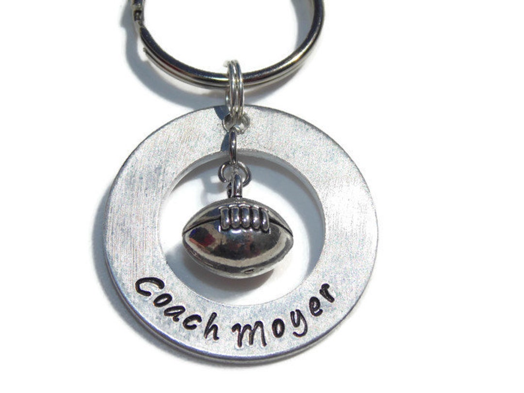 Personalized Football Coach Keychain; Custom Football Gift; Custom ...