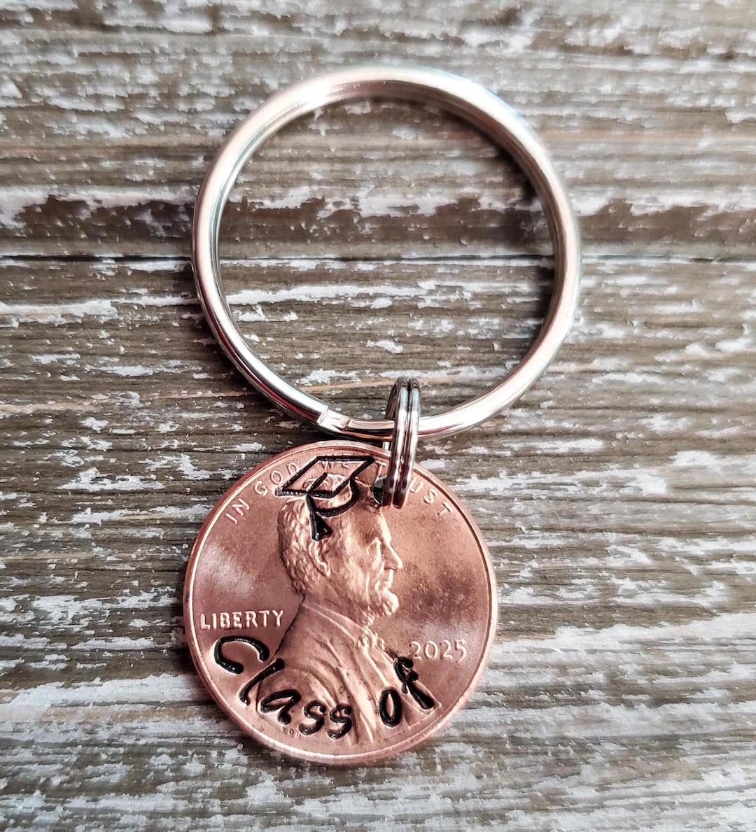 2025 Graduation Penny Keychain; Class of 2025 Graduate Present; Hand ...