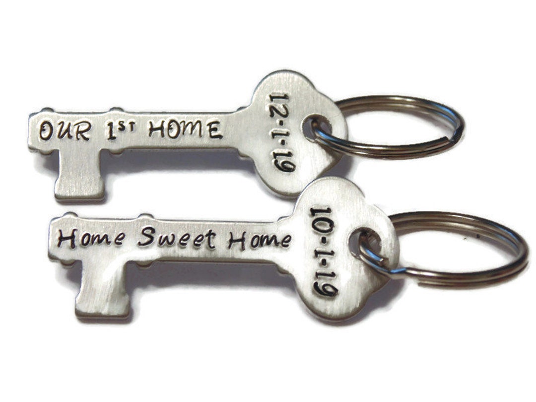 New Homebuyer Keychain; Housewarming Gift; Home Sweet Home Key Ring ...