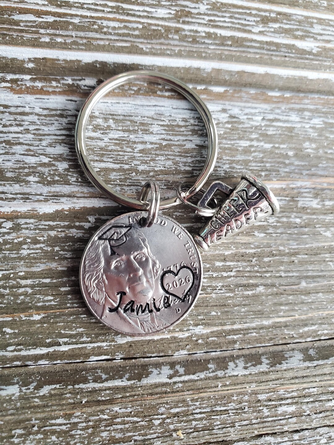 Personalized 2026 Graduation Cheerleader Keychain; Custom Class of 2026 ...