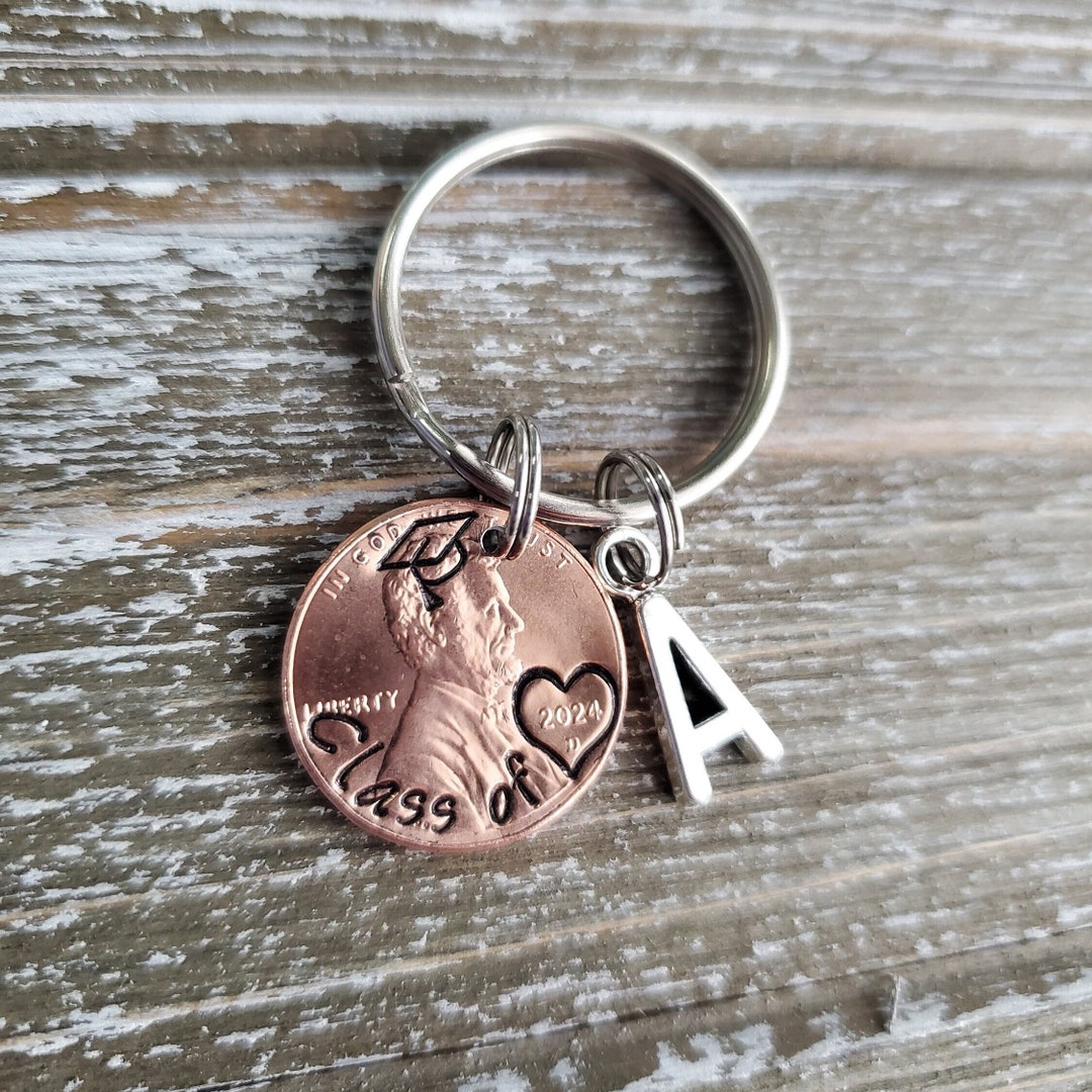 Custom Graduation Present 2024 Penny Keychain Personalized Graduate ...