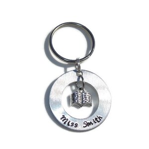 Custom Librarian Keychain; Personalized Book Lover Gift; Personalized ...