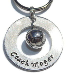 Personalized Volleyball Coach Keychain Custom Volleyball Gift Custom ...